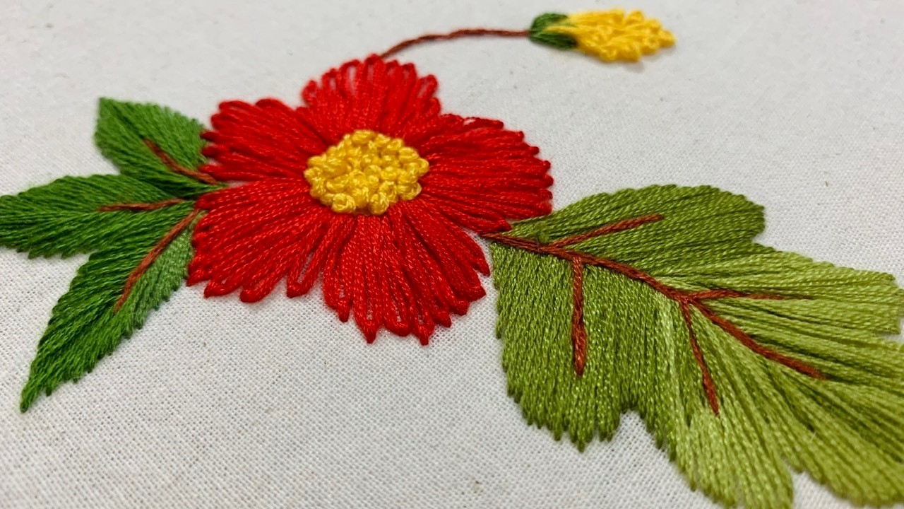 Easy flower embroidery tutorial / Step by step tutorial / Traditional ...