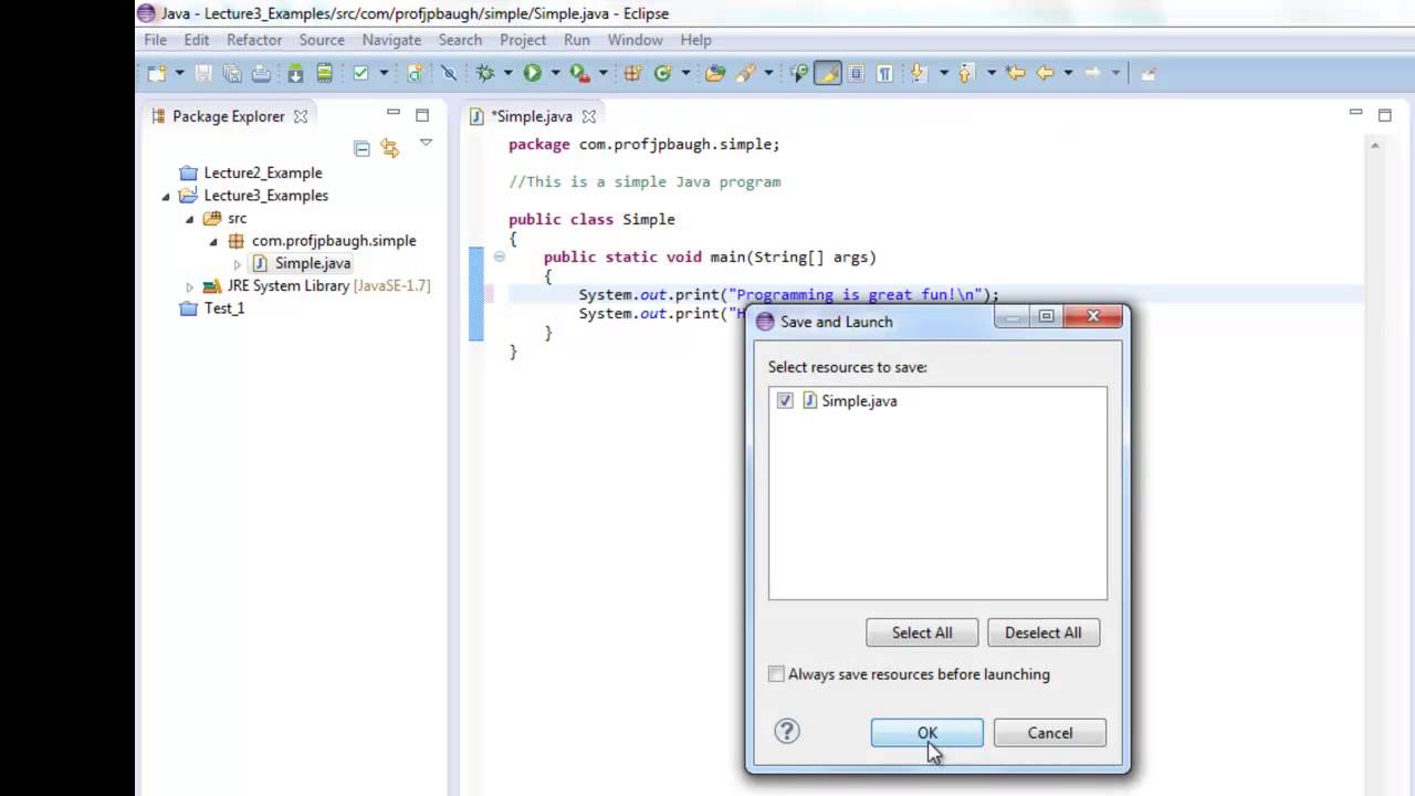 Cis 1500 Winter 2014 Java I Lecture 3 Youtube