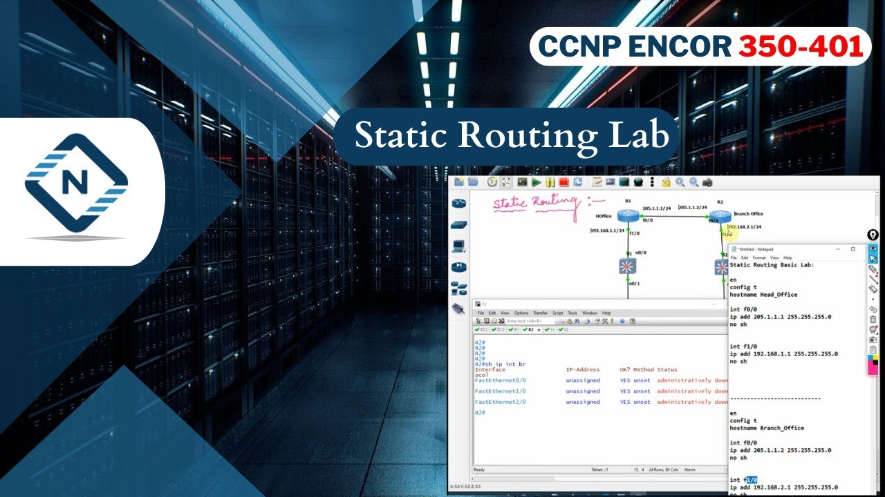 Free CCNP ENCOR 350-401 | Static Routing Lab | Video 35 - YouTube