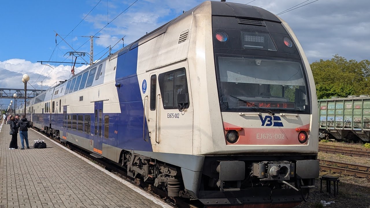 Train trip report | Lutsk — Kyiv | Skoda EJ 675 | Ukrainian railway - YouTube