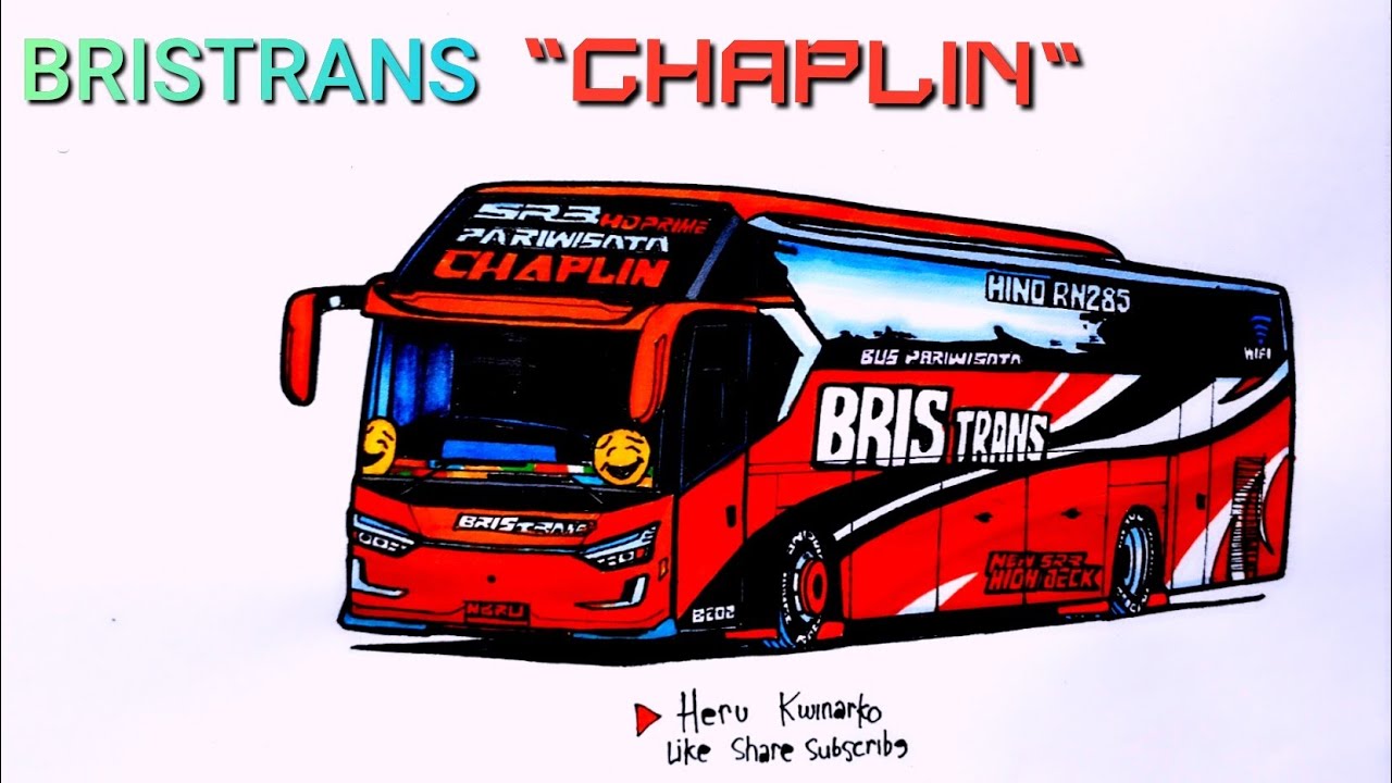 Cara Menggambar Bus,BUS BRISTRANS CHAPLIN,Bus TELOLET BASURI - YouTube