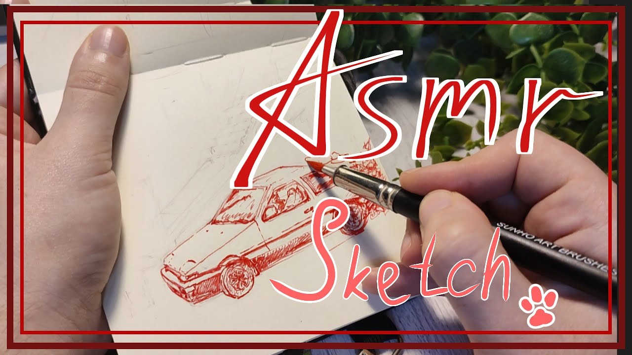 ASMR Pen and ink drawing \\ I draw a sketch with pen and ink // 🎧🖋️ ...