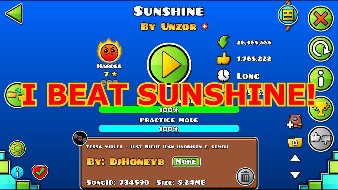 I BEAT SUNSHINE IN GEOMETRY DASH! - YouTube