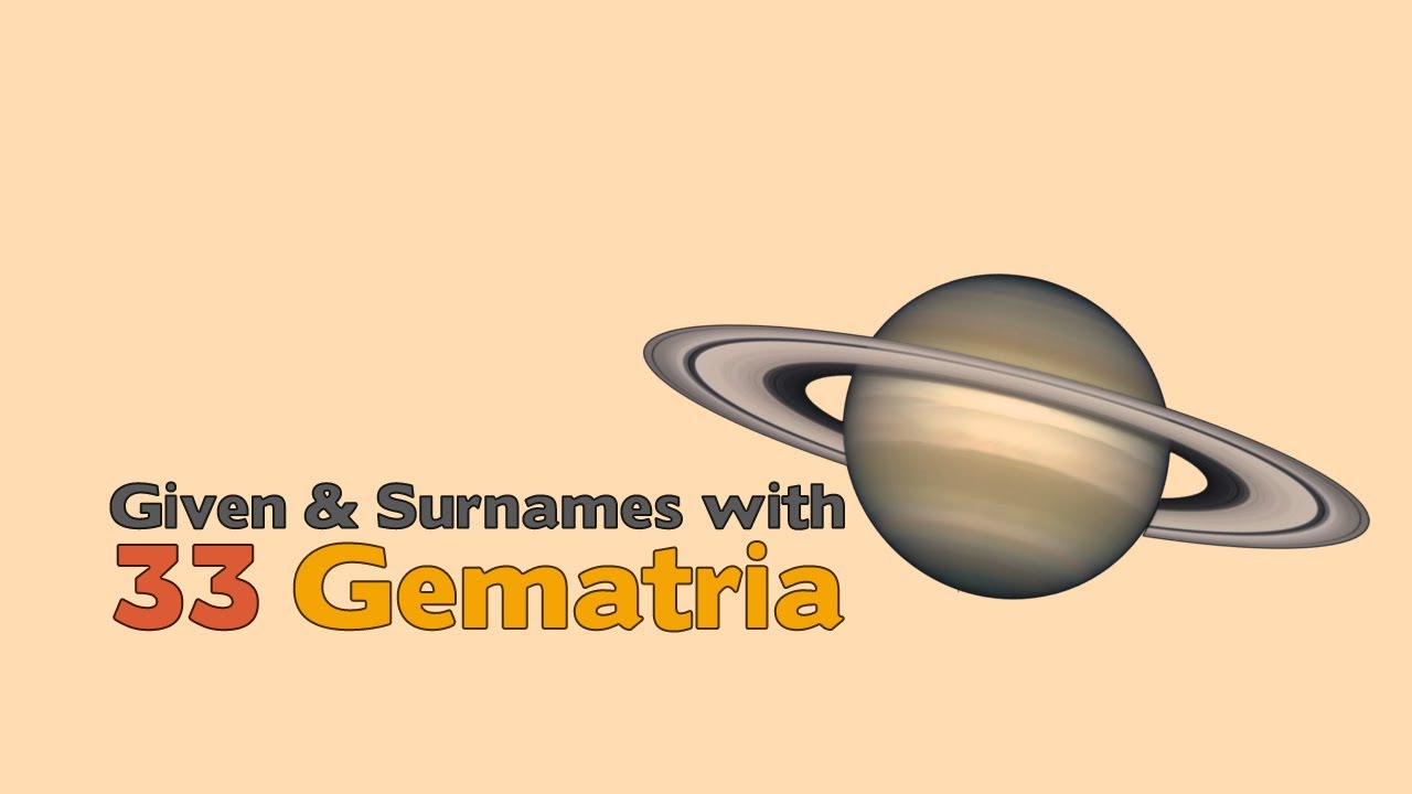 Names with 33 Gematria: Viewer Submissions - YouTube