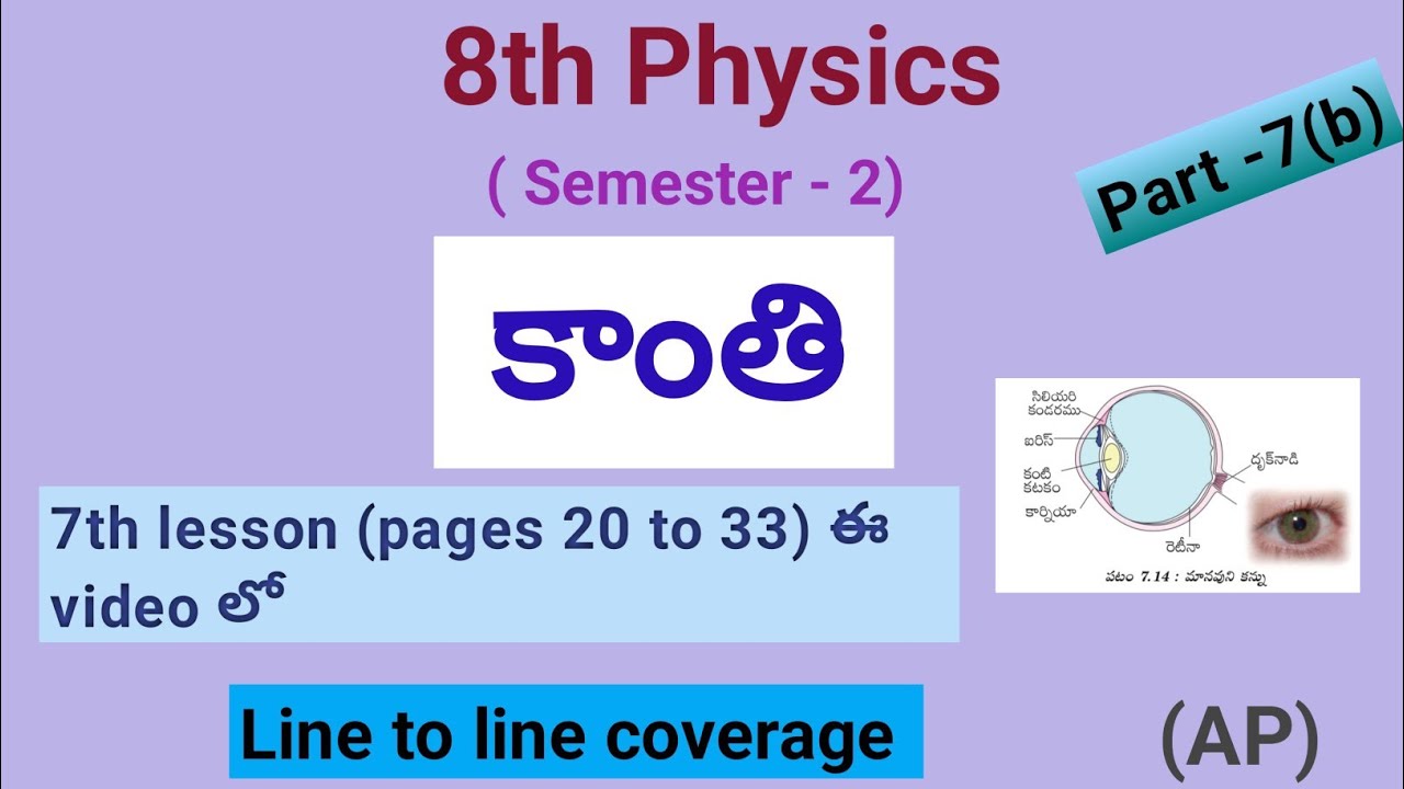 8th Physics semester 2 7th lesson part 7(b) కాంతి (pages 20 to 33) AP ...