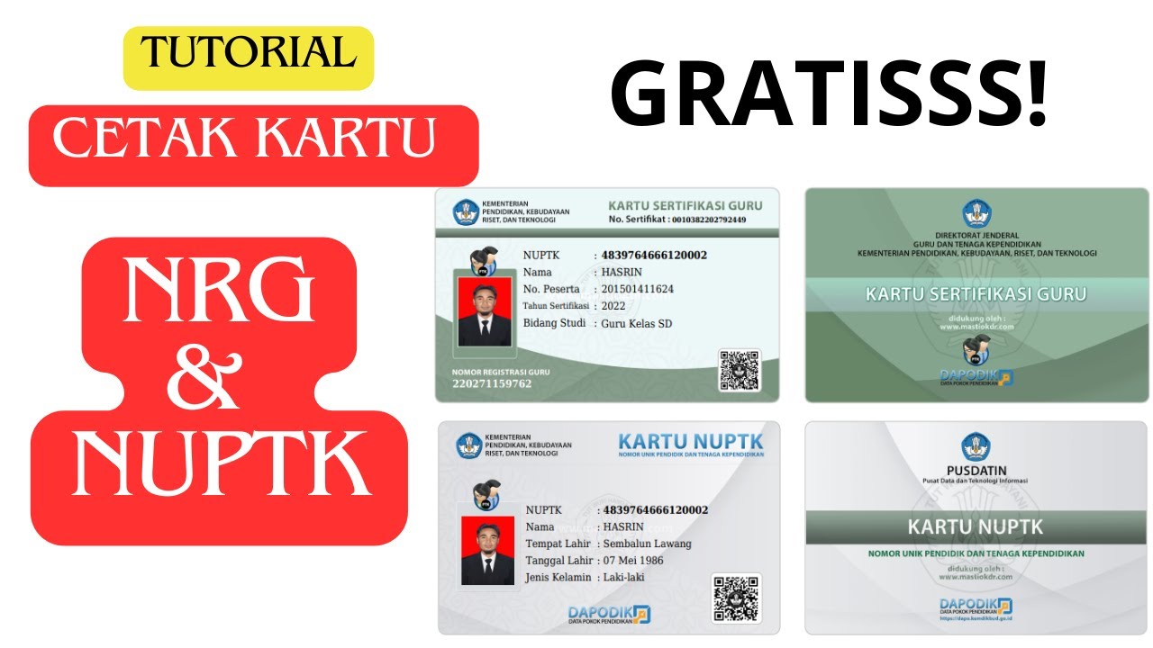 Tutorial Cetak Kartu NRG dan NUPTK Secara Geratis - YouTube