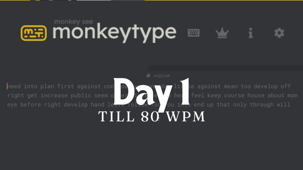 Typing on MonkeyType || Day 1 || Till 80 WPM - YouTube