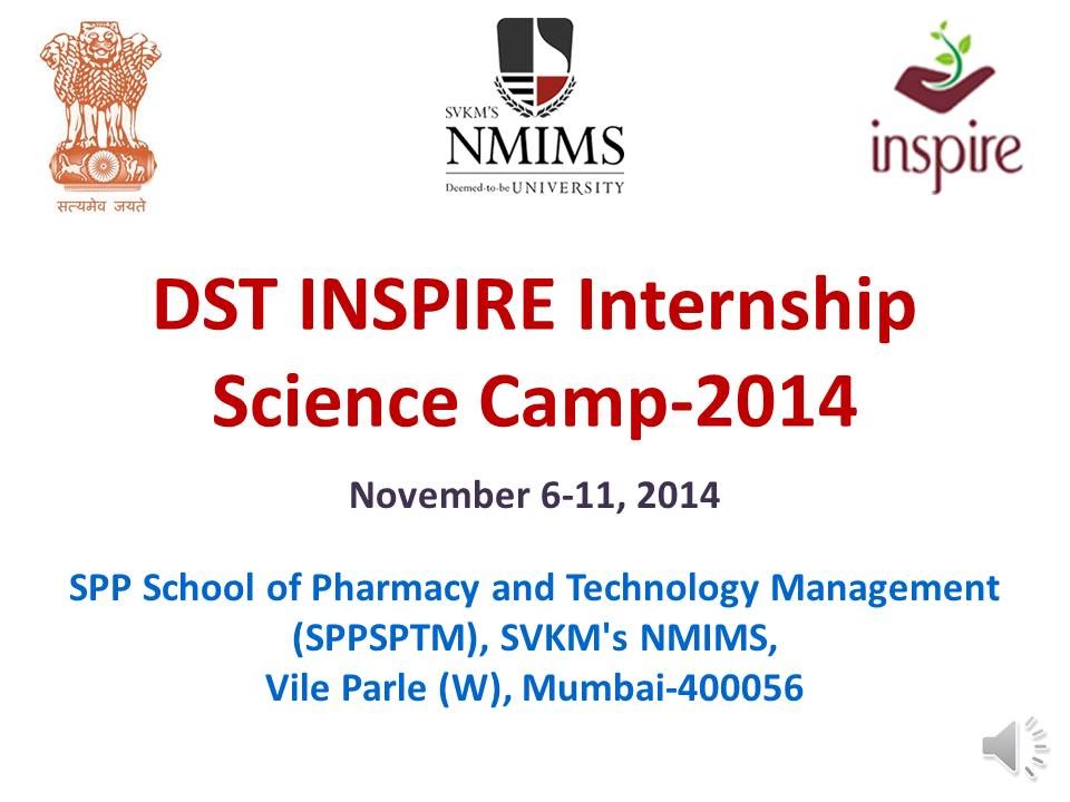 DST Inspire Science Camp 2014 at SPP SPTM, SVKM's NMIMS, Mumbai - YouTube