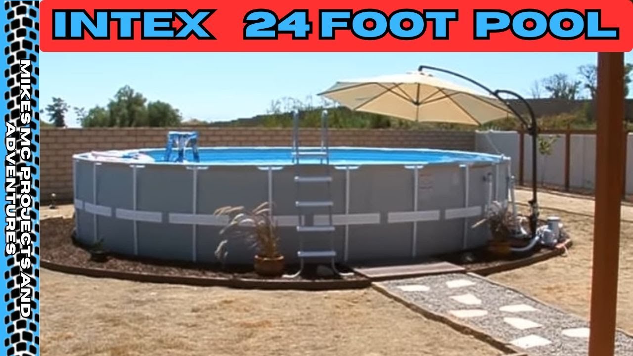 Intex 24' metal frame pool - YouTube
