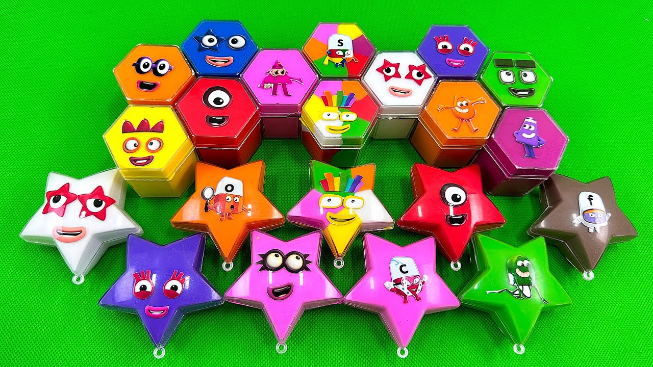 Picking Numberblocks with CLAY in Star, Hexagon Shapes Coloring ...