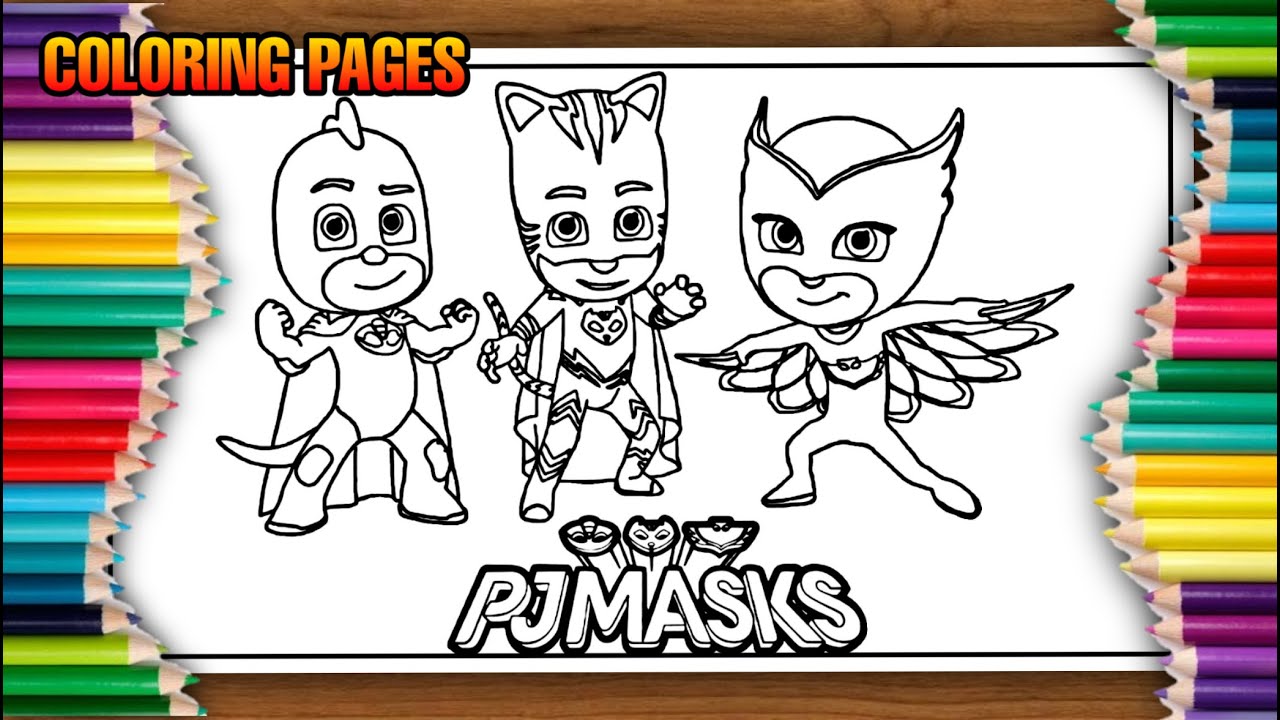 PJ Masks Coloring Pages For Kids | How To Draw PJ Masks | Drawing ...