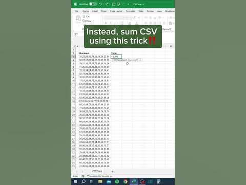 CSV Sum in Excel‼️ #excel - YouTube