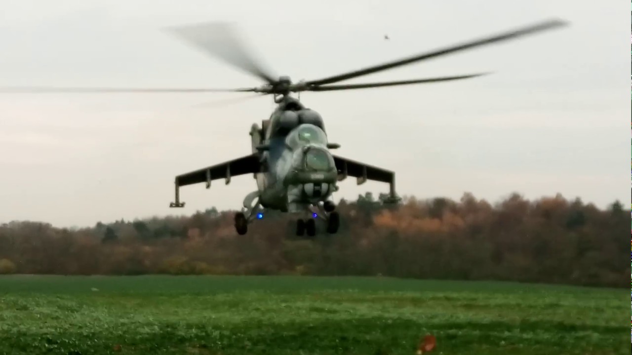 Mi-24 Field Landing - YouTube