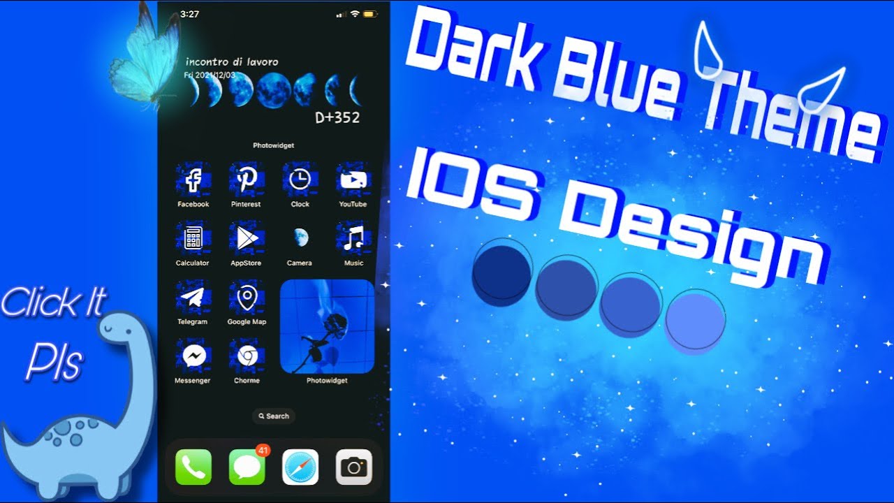 Dark Blue Theme|-| Tutorial vdo |-| ios wallpaper design 💙🖤 - YouTube
