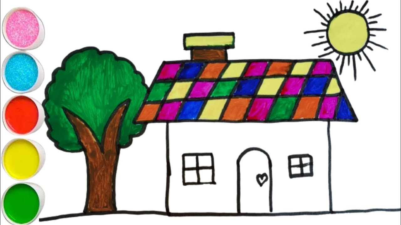 Learn to Draw House 🏠 Easy Acrilic Painting for Kids & Toddlers - YouTube