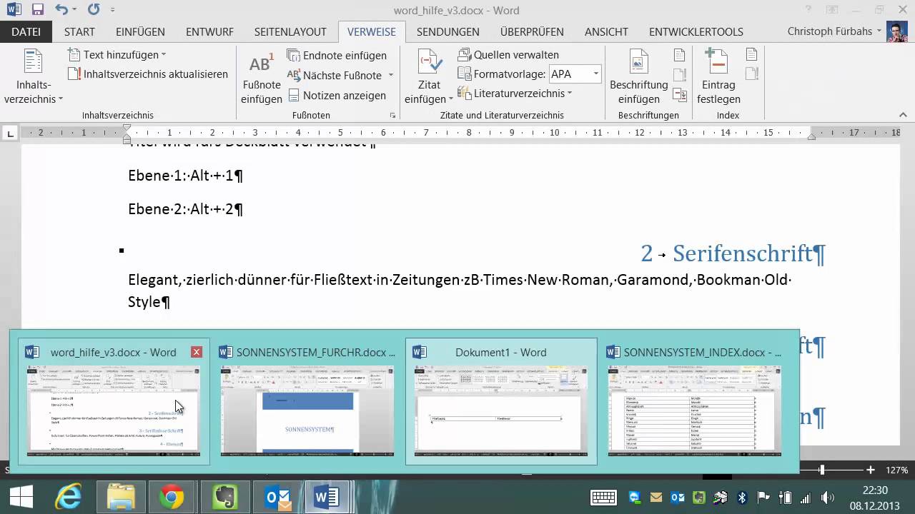 Word 2013 Teil 5 Stichwortverzeichnis - YouTube