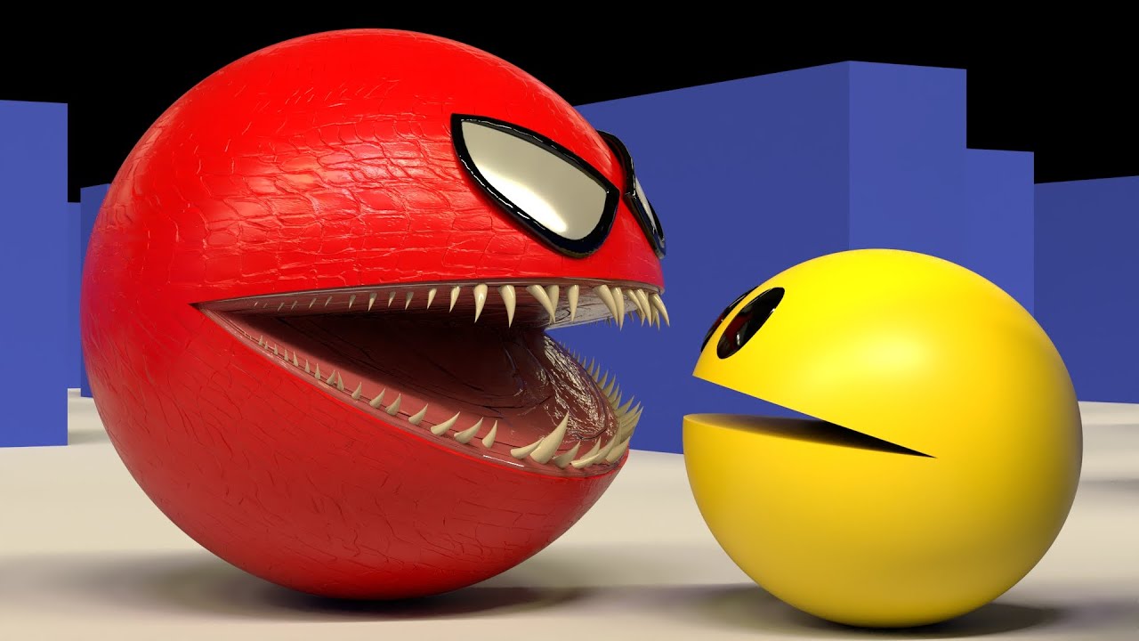 Red Monster Spiderpac Vs Pac-man [pacman 3d] - YouTube