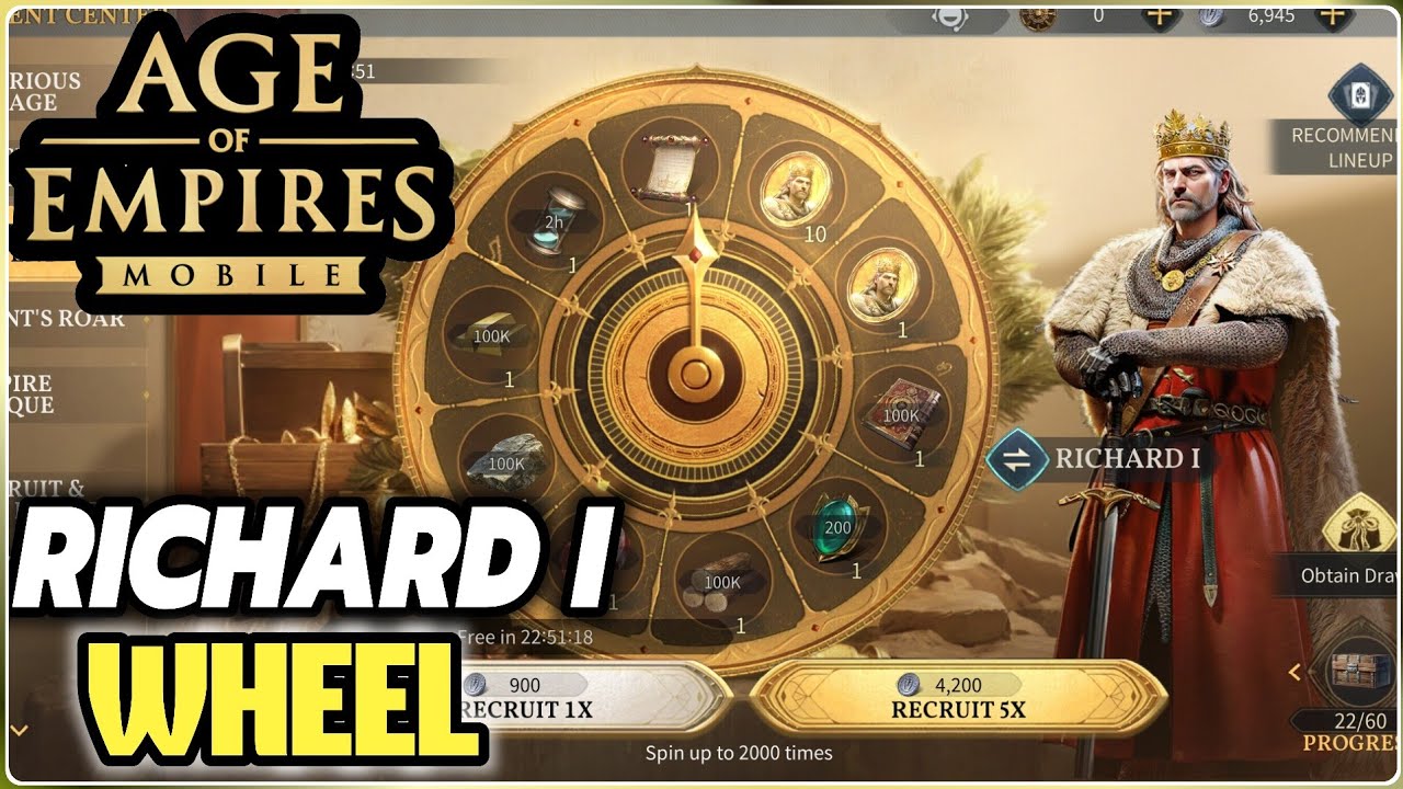 Age of Empires mobile - Richard 1 wheel | legendary Advent Spins - YouTube