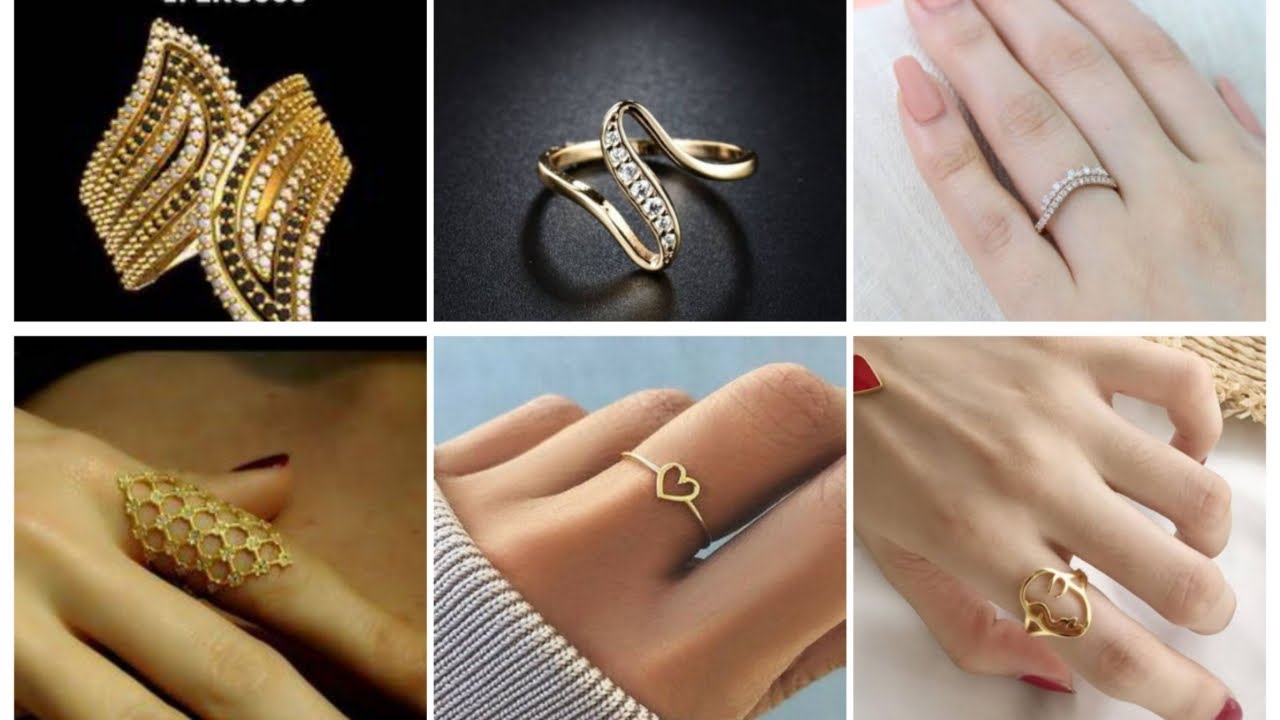 Simple unique gold rings designs collection for girls - YouTube
