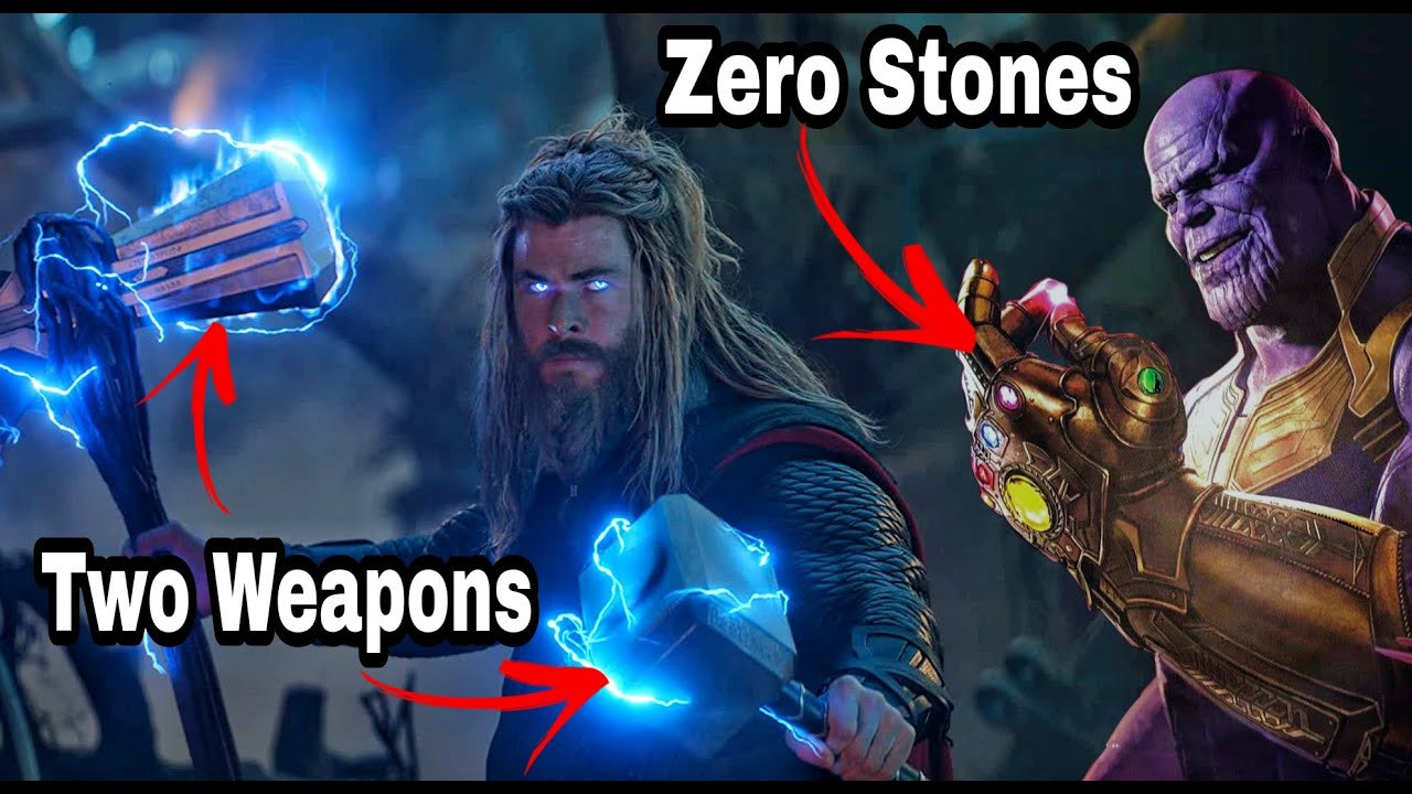 Thor with Two Weapons Vs Thanos Without Stones !! #shorts - YouTube