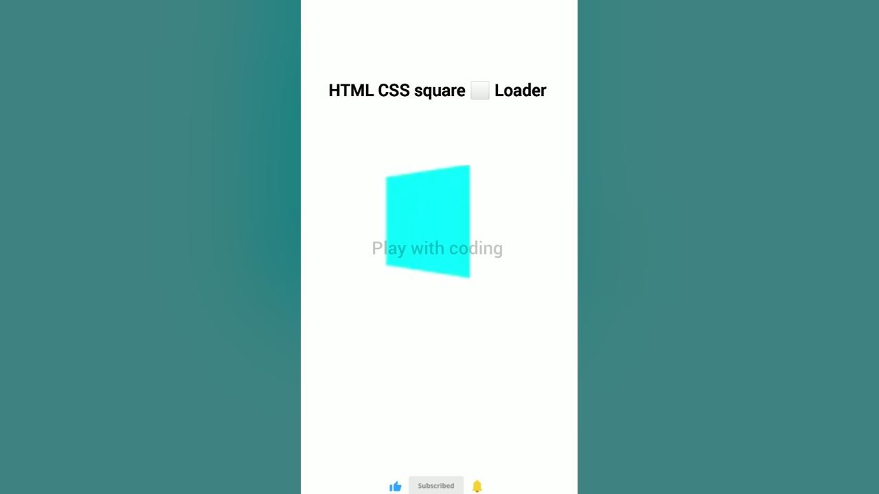 Square ⬜ Loader In Html Css Htmlcsshtmltutorial Coding Programming Cssloader Youtube