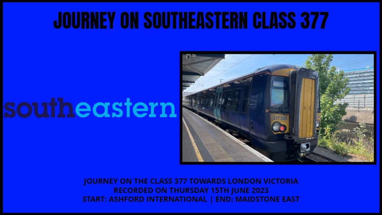 Journey on a Southeastern Class 377 train towards London Victoria ...
