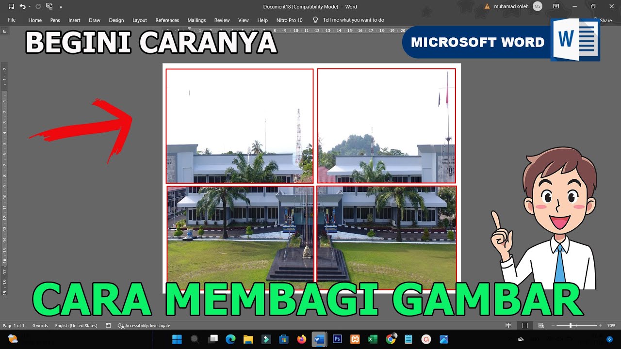 CARA PRINT 1 HALAMAN JADI 4 BAGIAN DI WORD - YouTube