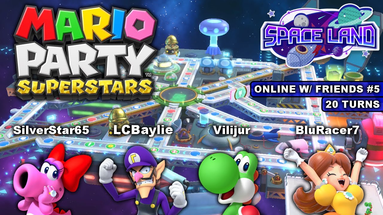Mario Party Superstars: Online w/ Friends #5 - Space Land (20 Turns ...