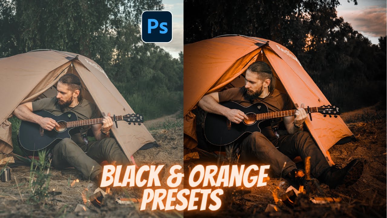 Orange and Black Color Grading Effect in Photoshop // Black & Orange ...
