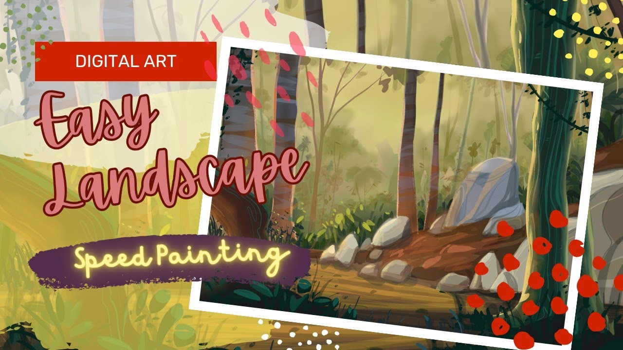 Easy Landscape Speed Painting (time lapse) Digital Painting by @ArkativeArt - YouTube