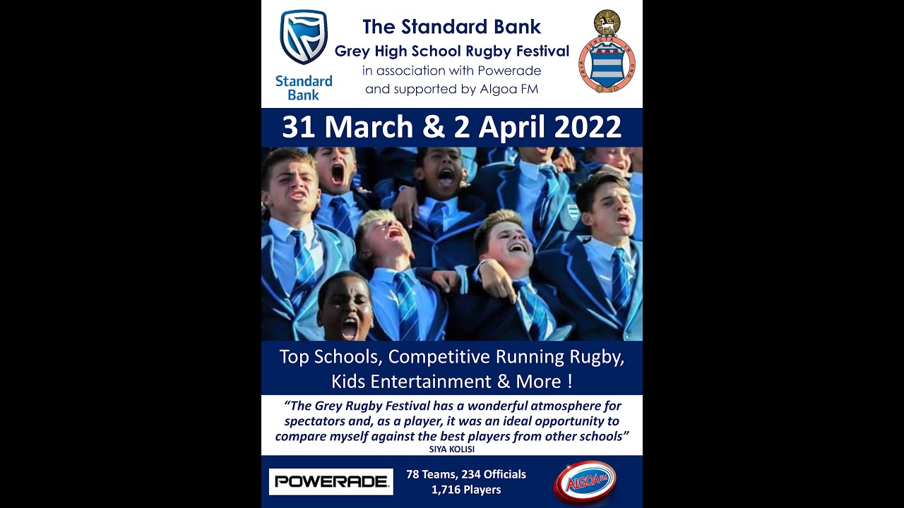 The Standard Bank Grey Rugby Festival Pollock Field Stream Saturday 2 ...