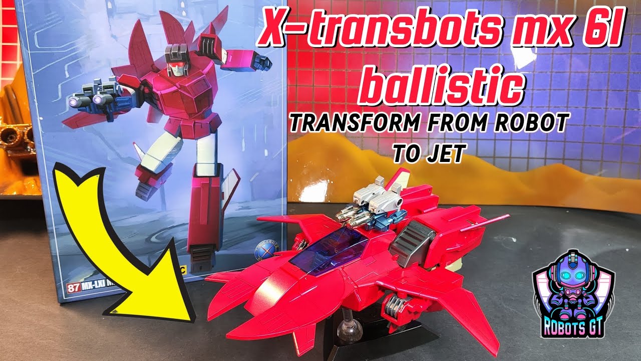 X-transbots mx 61 ballistic misfire transform from robot to jet - YouTube
