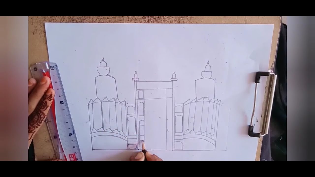 Shahi qila lahore drawing - YouTube