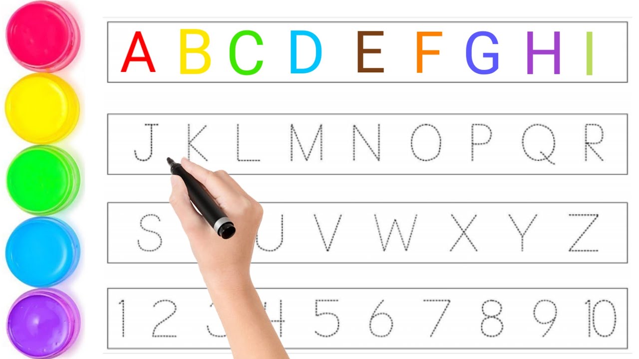 Abc Alphabets.Dotted alphabets abc dotted number 123 drawing for kids ...