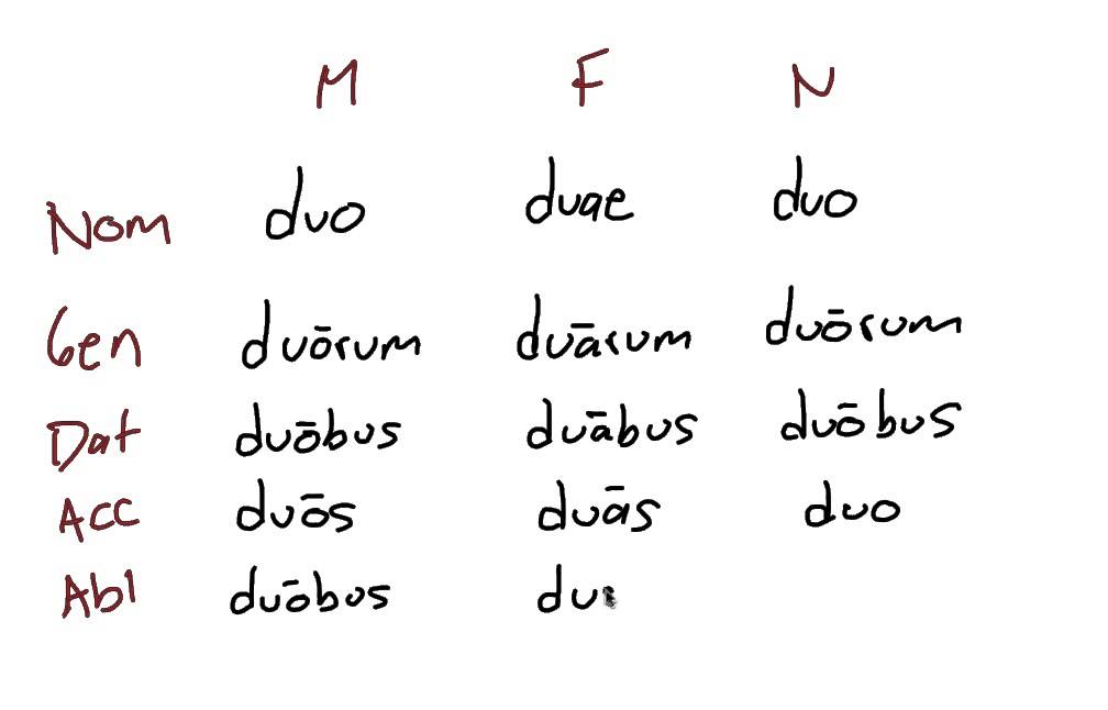 Declension of unus, duo, & tres pg 202 - YouTube