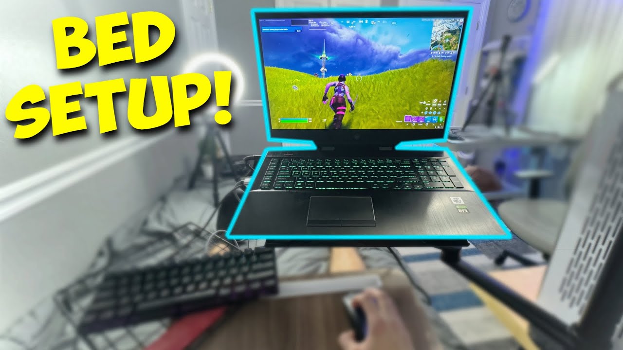 Turning My BED Into A GAMING SETUP! - YouTube