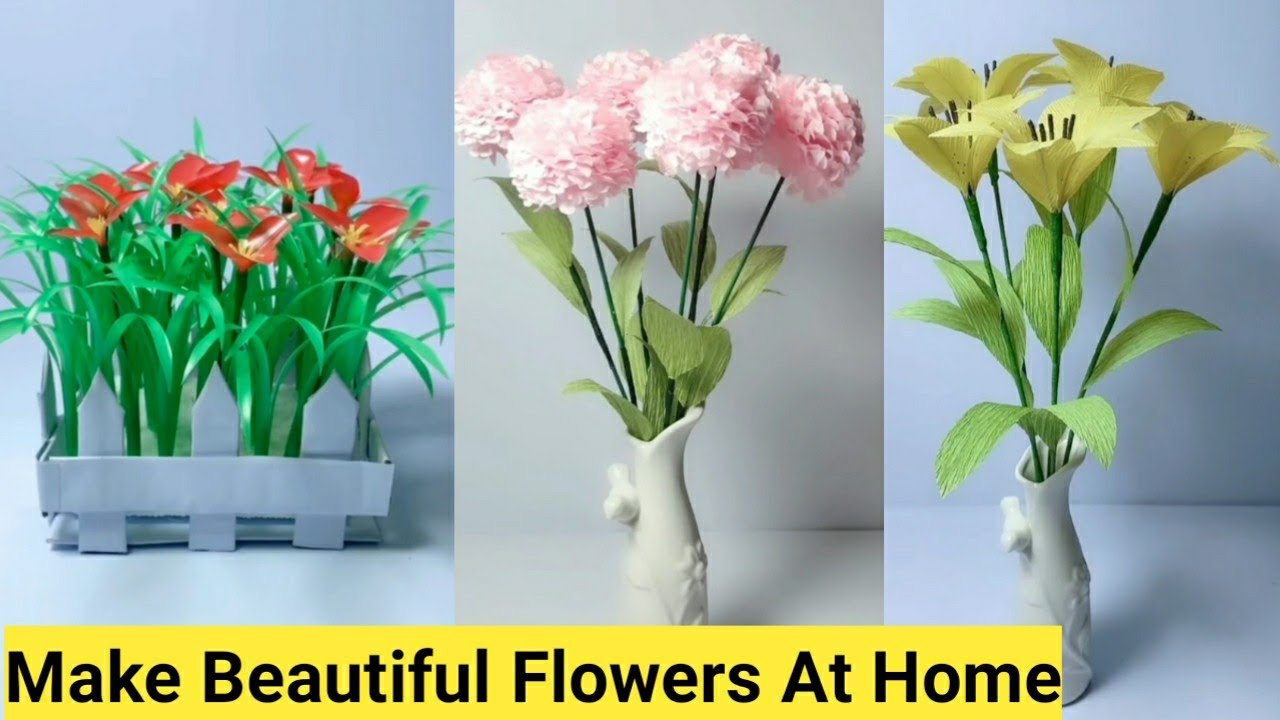 diy make flower paper | plastic rose making | small paper flowers easy ...