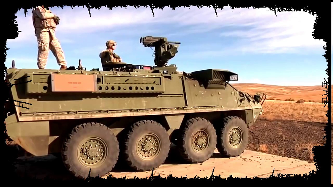 Mk 19 grenade Launcher mounted on a Armored Stryker vehicle - YouTube