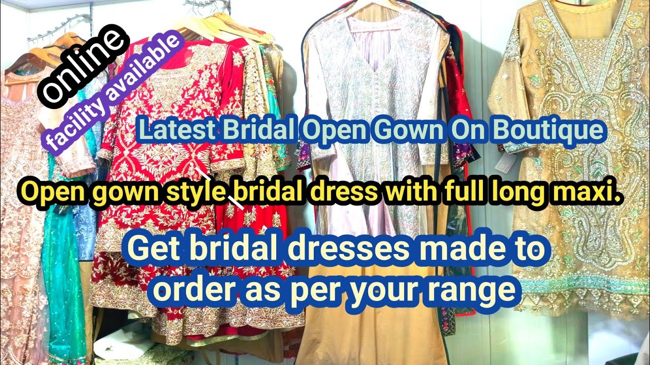 Open gown style bridal dress with full long maxi on boutique 2024 ...