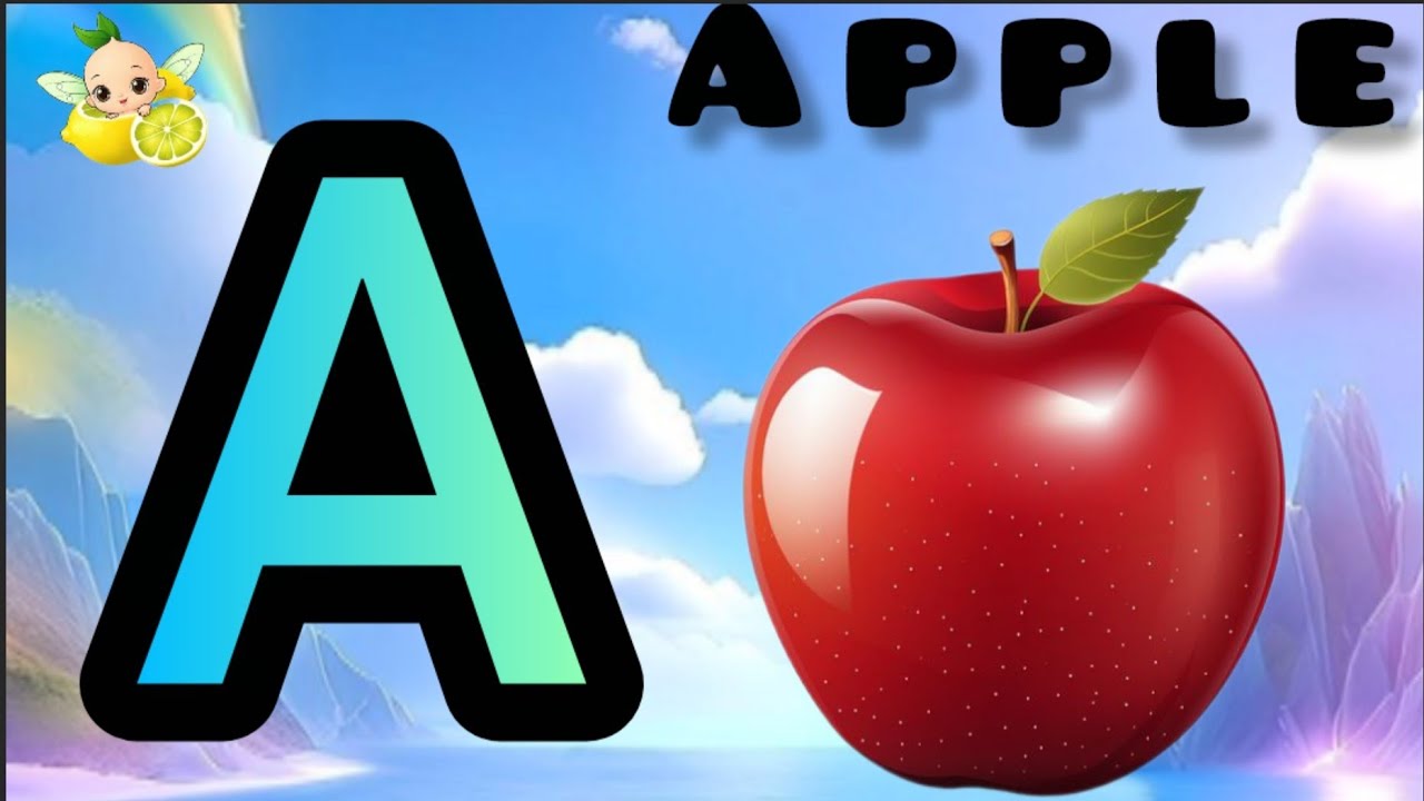 🍎 A for Apple🎵 A says Aa, Aa, Apple Bright visuals, cute animations ...