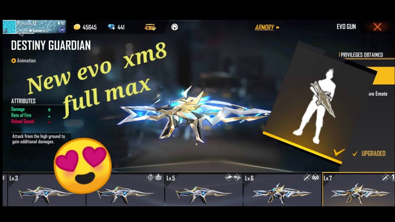 New Evo Xm8 skin full max😍😍 || free fire|| - YouTube