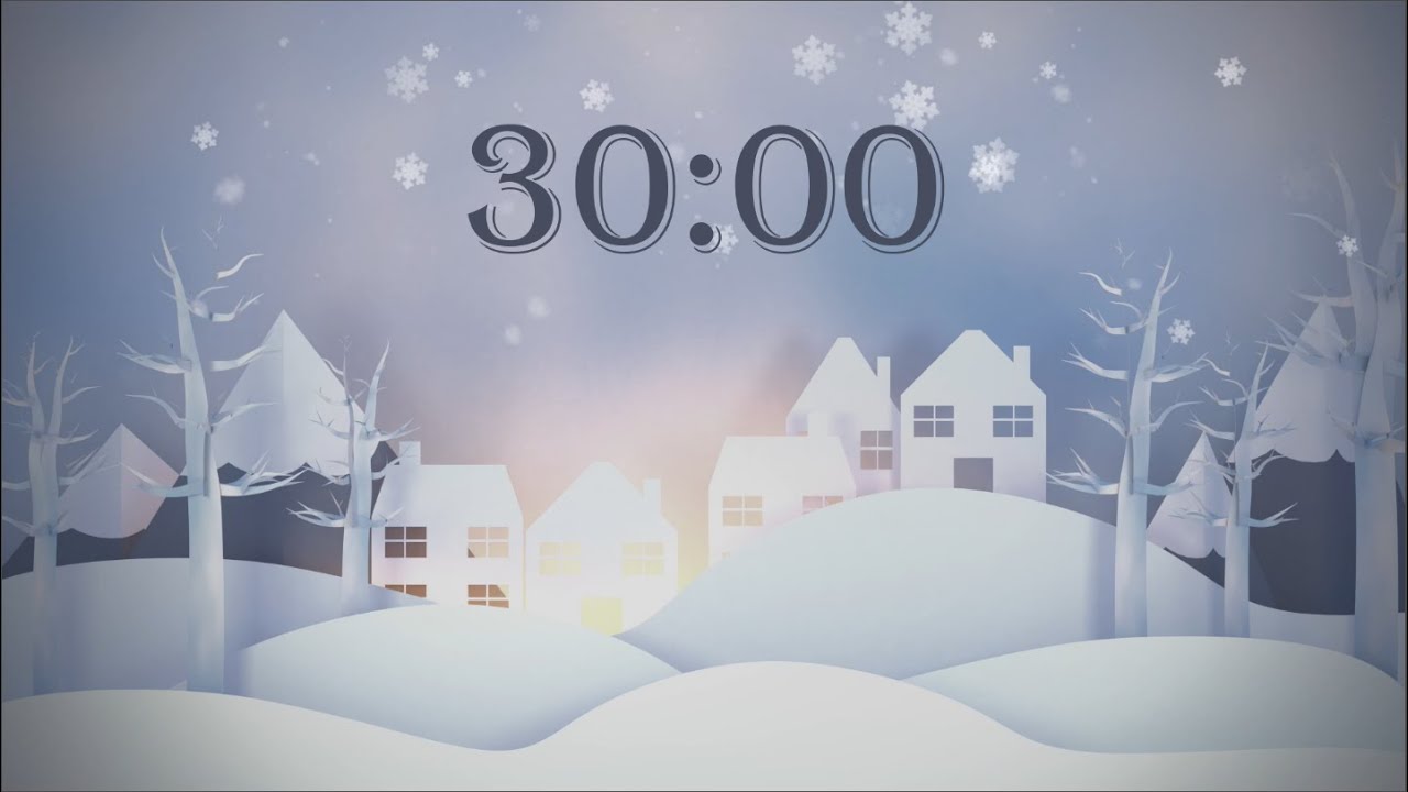30 Minute Christmas Timer with Chill Jazz Music Winter Village - YouTube