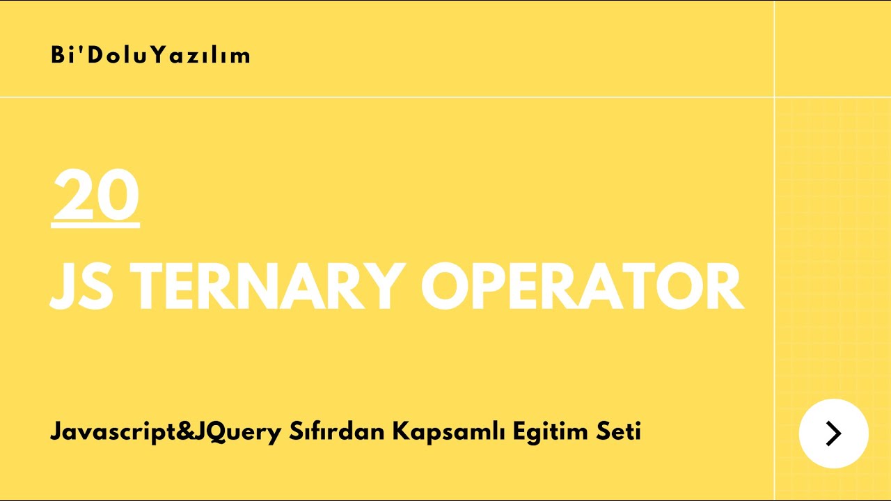 Javascript Dersleri || JQuery Dersleri -20- Ternary Operator - YouTube