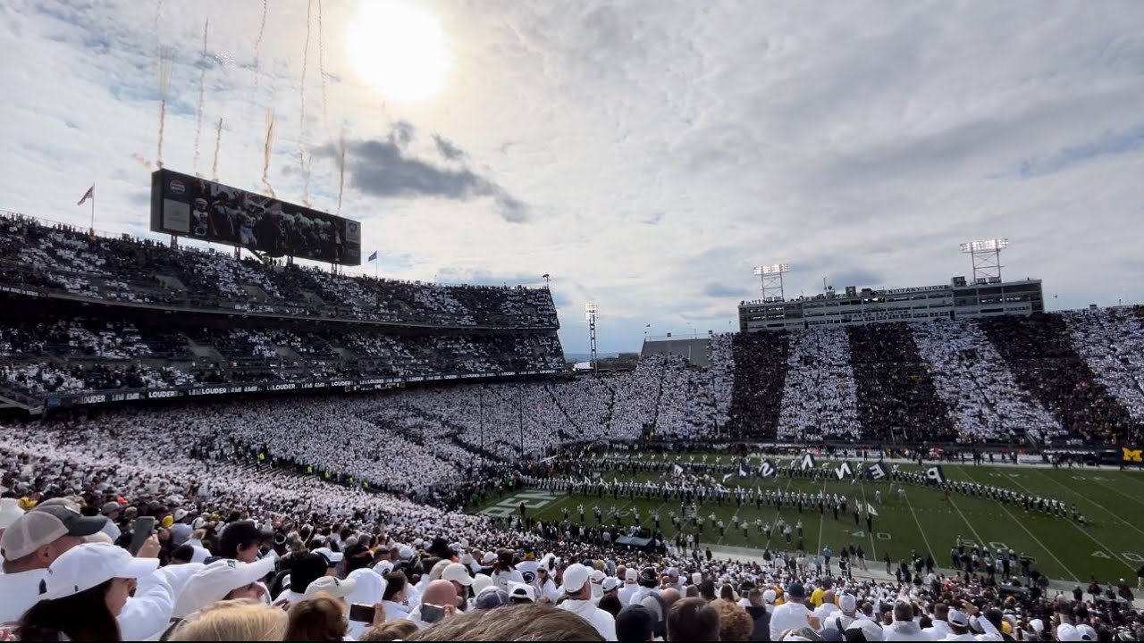 Penn State vs Michigan entrance Stripe Out Game 11/11/23 - YouTube