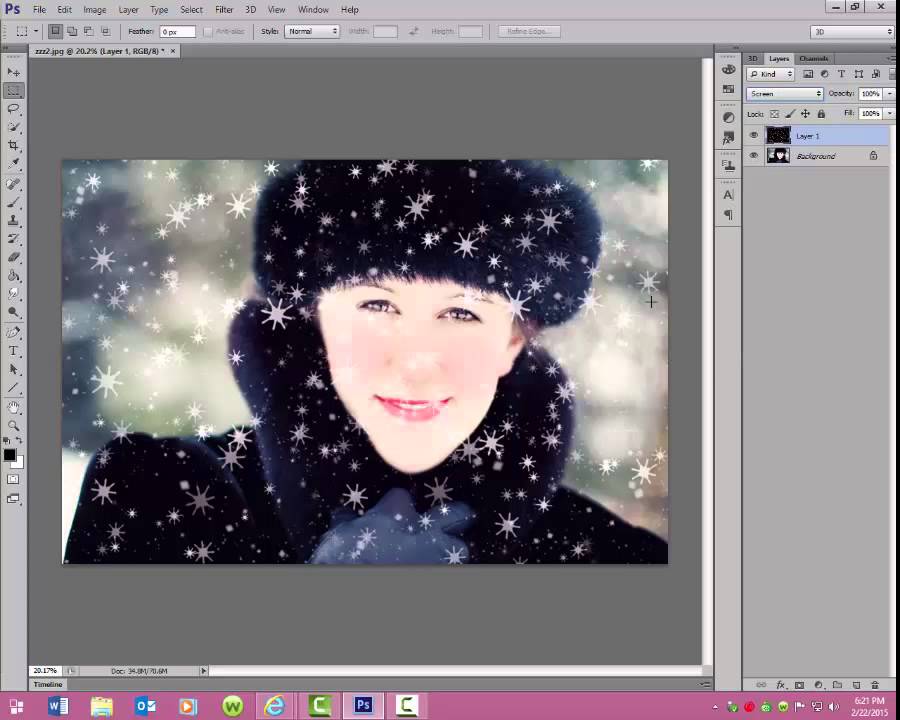How to Add Whimsical Fake Snowflakes in Photoshop & PSE - YouTube