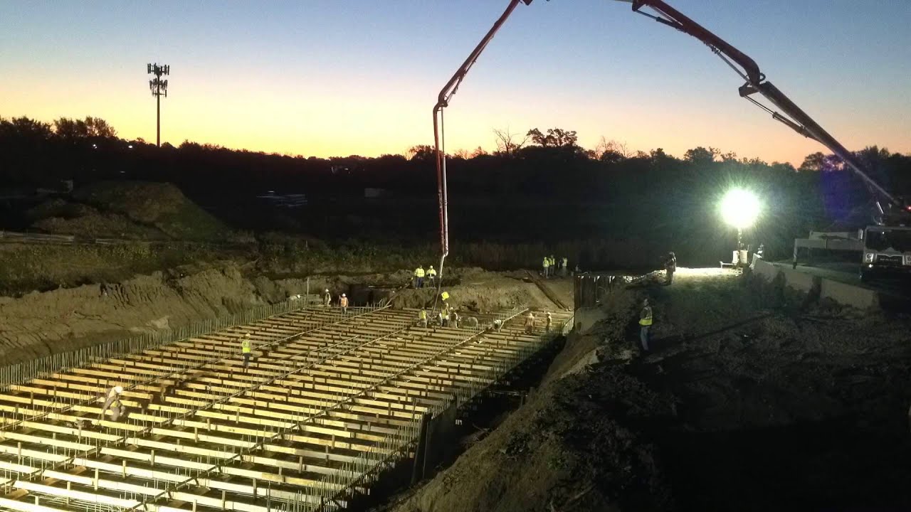 56th Street Widening Project - Box Culvert Concrete Pour - YouTube