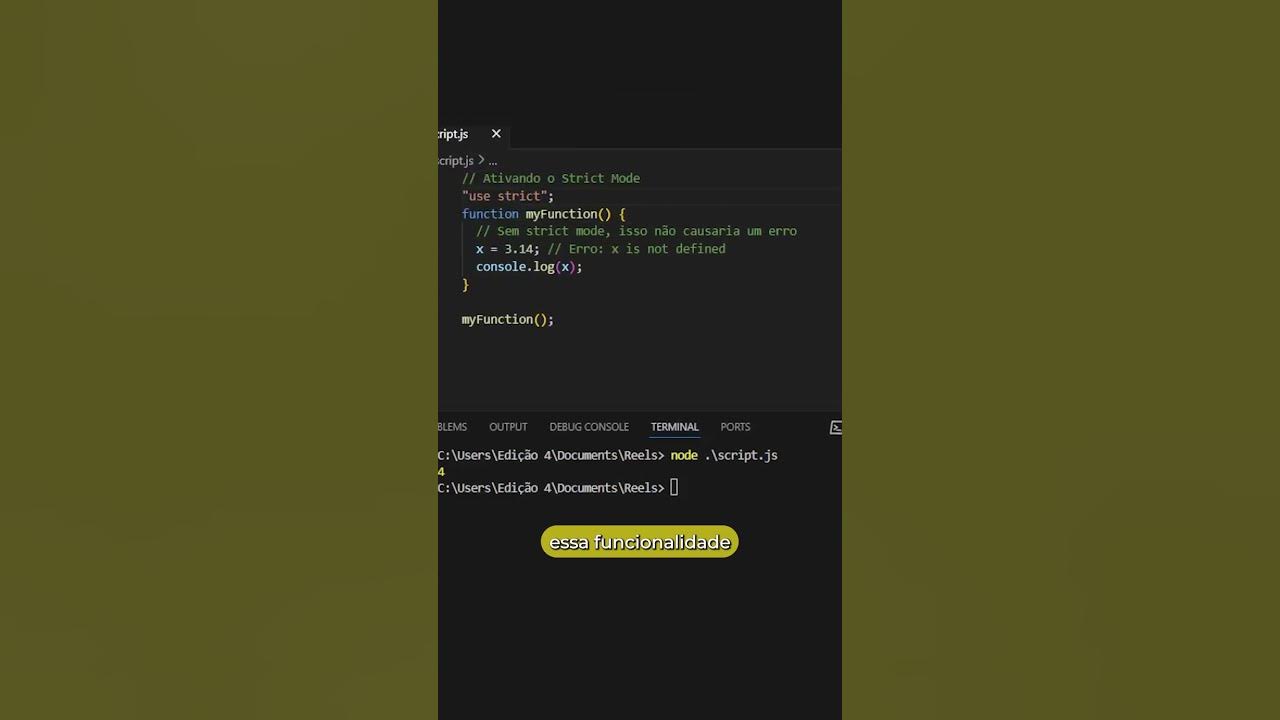 Strict Mode em JavaScript | #shorts - YouTube