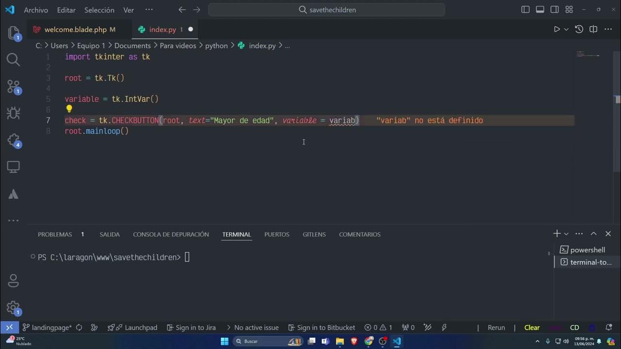 Ventanas VIII con Python agregando CheckButton - YouTube