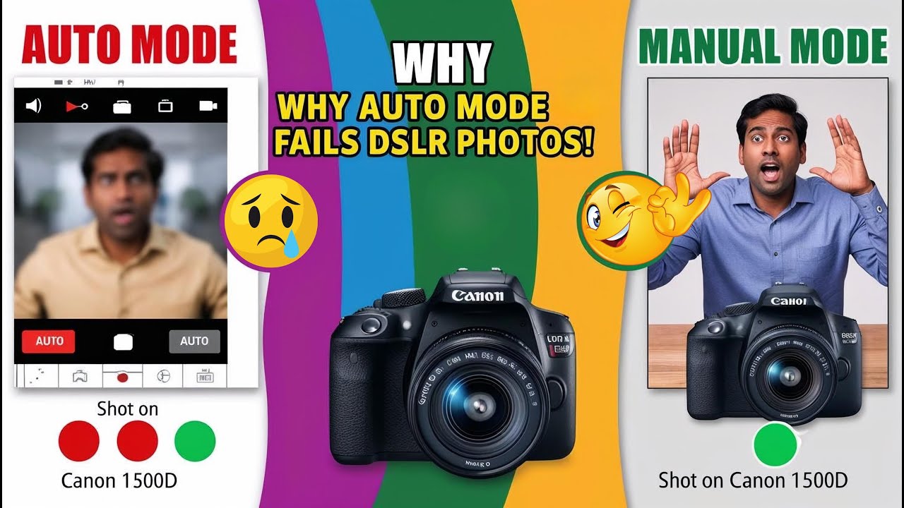 Canon 1500d photography Tricks | Auto Mode vs Manual Mode - YouTube