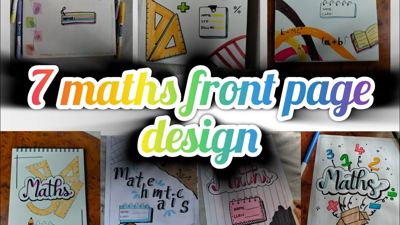 7 maths front page design for school project 📝😊 #frontpage #youtube # ...